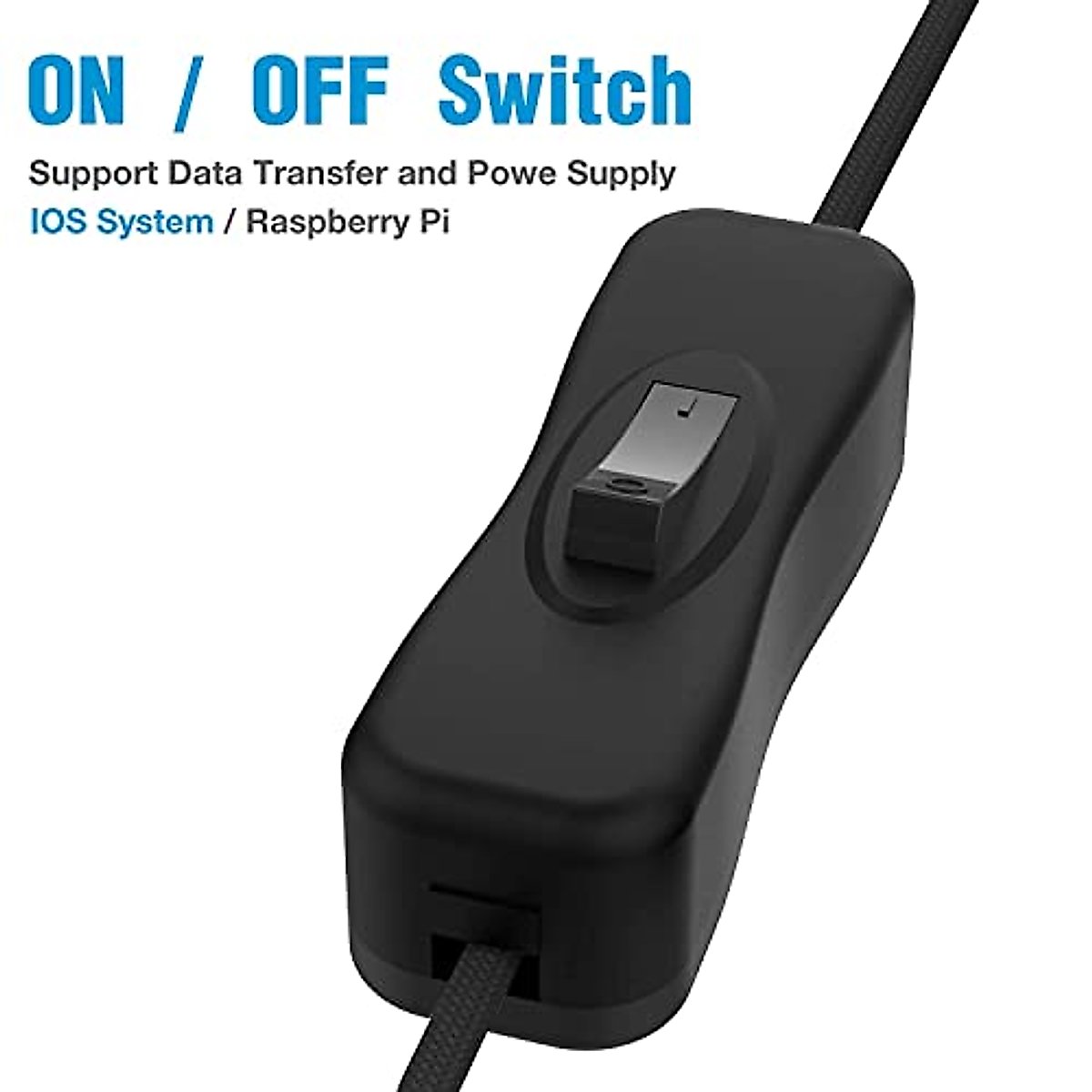 ANDTOBO USB Switch Extension Cable, Upgraded USB Extension Cord with On/Off Power Switch Cable for LED Strips, iOS System, etc- (2 Pack)