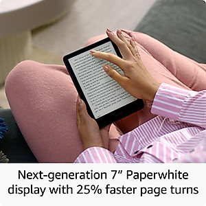 All-new Amazon Kindle Paperwhite Signature Edition (32 GB) – Our fastest Kindle with auto-adjusting front light, wireless charging, and weeks of battery life – Metallic Black