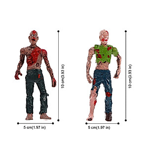 Zerodeko 12 PCS Toy Zombie Action Figures with Movable and Detachable Joints, Mini Zombie Figurines, Bloody Zombie Models for Presents, Decoration, and Party Favors