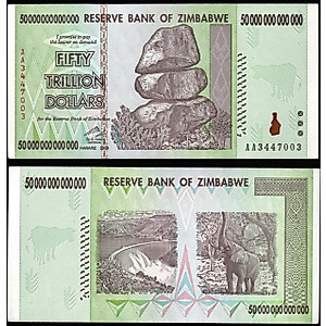 2008 - Reserve Bank of Zimbabwe 50 Trillion Dollar Seller Uncirculated