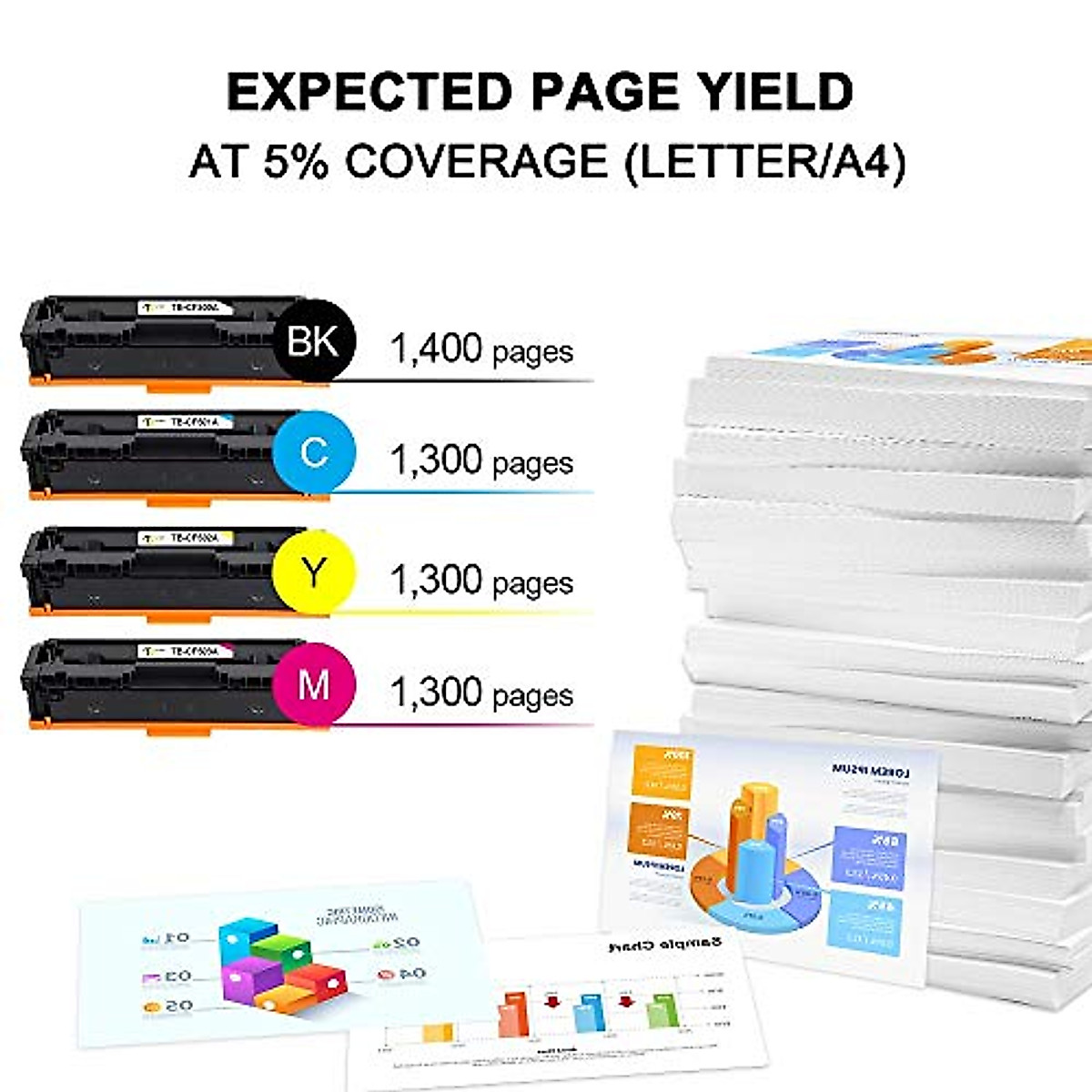 Toner Bank Compatible Toner Cartridge Replacement for HP 202A CF500A 202X CF500X M281fdw Color Pro MFP M281fdw M281cdw M254dw M281fdn M281 M254 202 Printer Ink (Black Cyan Yellow Magenta, 4-Pack)