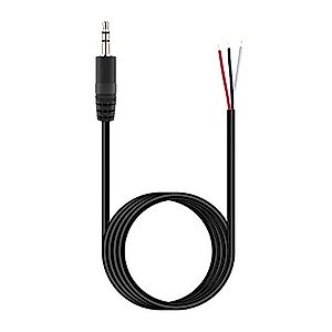 Fancasee 6 ft Replacement 3.5mm Male Plug to Bare Wire Open End TRS 3 Pole Stereo 1/8" 3.5mm Plug Jack Connector Audio Cable for Headphone Headset Earphone Cable Repair