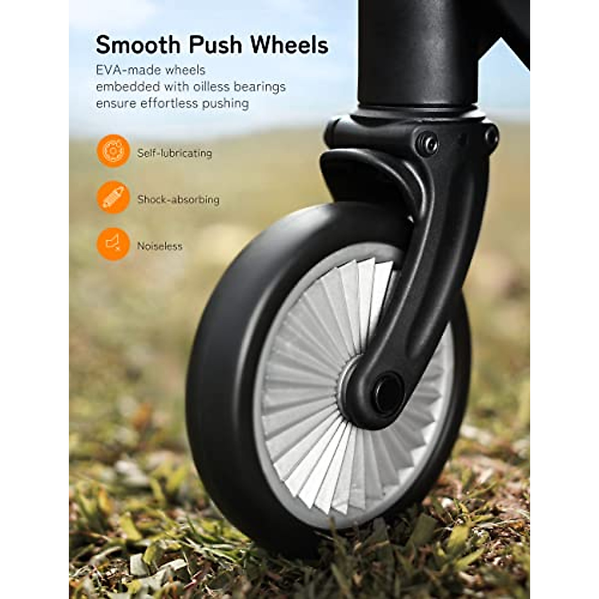 Baby Lightweight Travel Stroller, Besrey Self Folding Automatic Baby Carriage with One-Hand Gravity Fold, Waterproof Canopy, Toddler Compact Portable Stroller with Shock-Absorbing Wheel, up to 50lbs