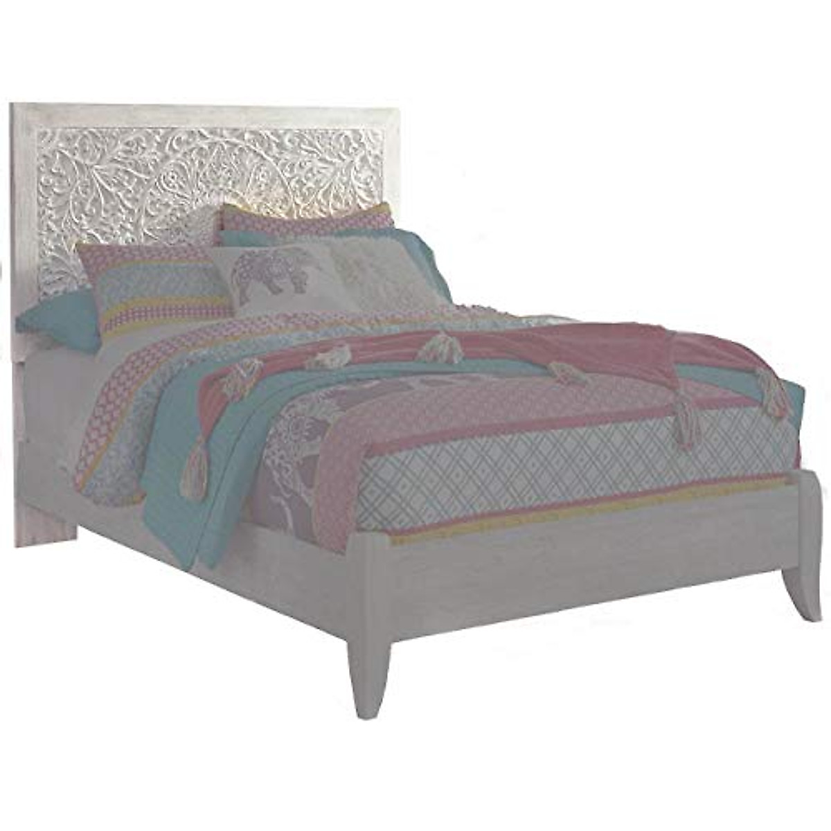 Signature Design by Ashley Paxberry Boho Chic Panel Adjustable Headboard ONLY, Full, Whitewash