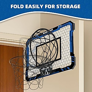 Basketball Hoop Indoor for Kids 16" X 12" - Mini Basketball Hoop with 4 Balls & Complete Basketball Accessories，Basketball Toy for Kids Boys Teens，Perfectly for A Basketball Lover as Gift（Blue） 1