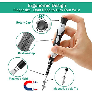 [2023 Upgraded] AXTH 115 in 1 [Military-Grade] Precision Screwdriver Set Professional Magnetic Mini Repair Tool Kit for Phone, Computer, Watch, Laptop, Xbox, Macbook, Eyeglass, Electronic