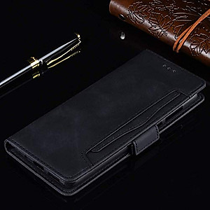 HualuBro Oppo Reno 5A Case, Magnetic Full Body Protection Shockproof Flip Leather Wallet Case Cover with Card Slot Holder for Oppo Reno 6 Pro Plus 5G Phone Case (Black)