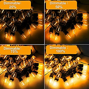 Solar Powered Waterproof LED Outdoor String Lights with Dimmable Remote Control for Backyard Garden Patio Pergola Gazebo Bistro Bedroom Christmas Wedding Party (56FT)