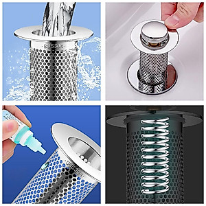 Generic Stainless Steel Floor Drain Filter, 2024 New Bathtub Sink Strainer, up Sink Filter, Rustproof Sink Strainer, Bathroom Sink Strainer for Kitchen,Bathtub and Floor Drain (5 * 3.3cm)