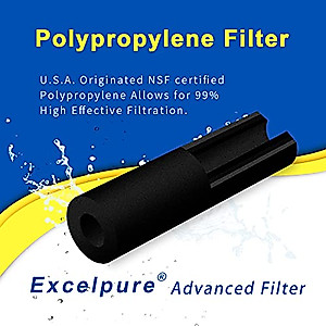 EXCELPURE 1 Micron 10" x 2.5" Whole House CTO Carbon Water Filter Cartridge Replacement for Home Countertop System, Dupont WFPFC8002, WFPFC9001, FXWTC, SCWH-5, WHEF-WHWC, WHCF-WHWC, CTO10, T01, 4PACK