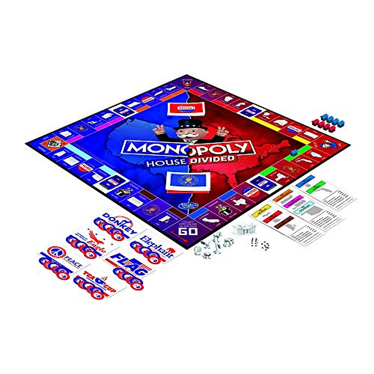 Monopoly House Divided Board Game: Elections and White House Themed Game; Board Game for Families and Kids Ages 8 and Up