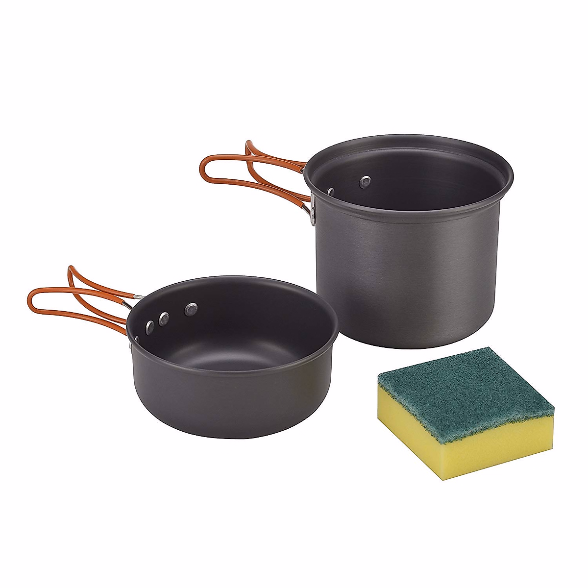 Bulin 4 PCS Camp Cookware Set Camping Cookwear Lightweight Aluminum Cookware Set Backpacking Cooking Set Mess Kit for Camping Family Hiking Camping Pots and Pans Set