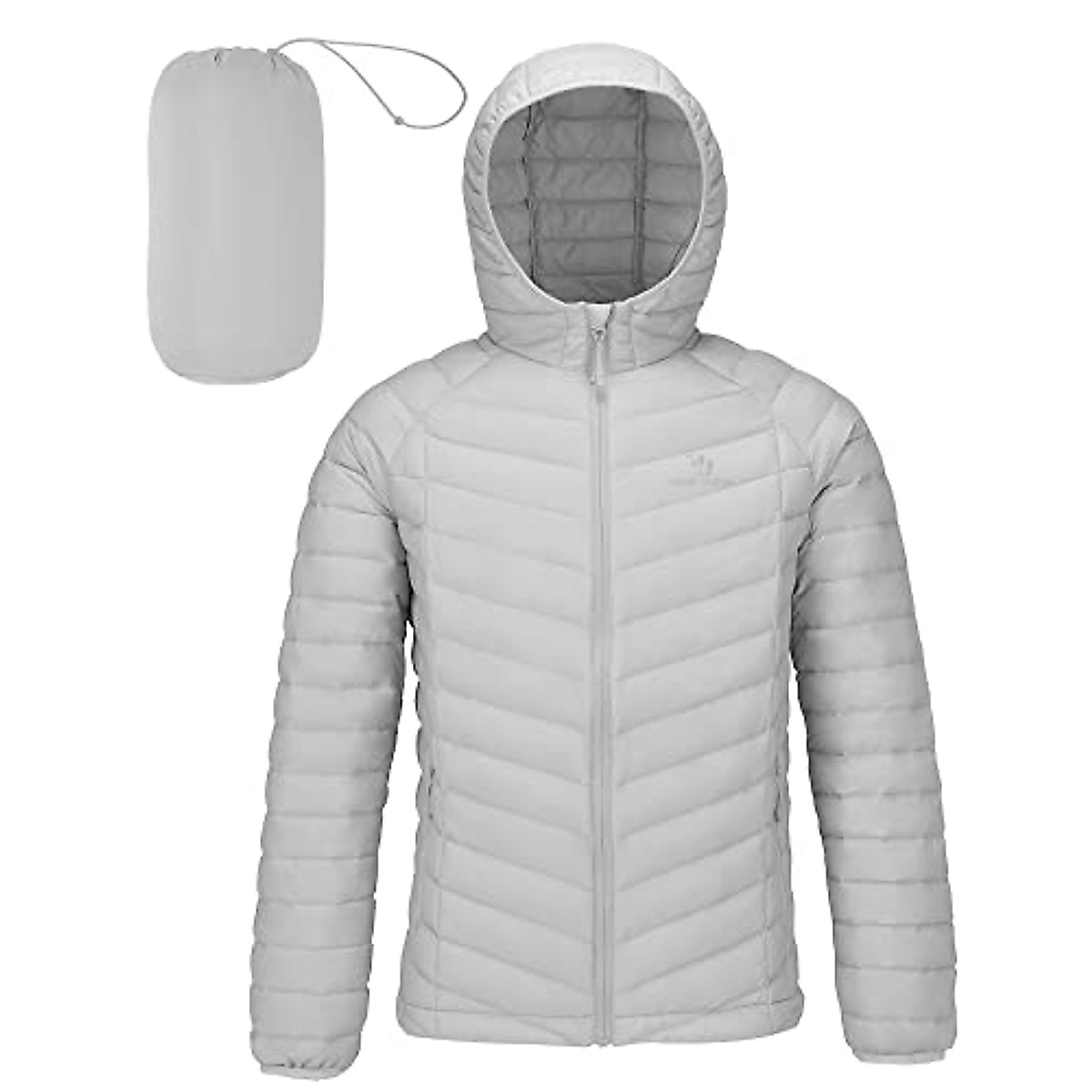 CAMELSPORTS Men's Winter Hooded Down Jacket with Thermal Heat Reflective Lining Lightweight Packable For Hiking