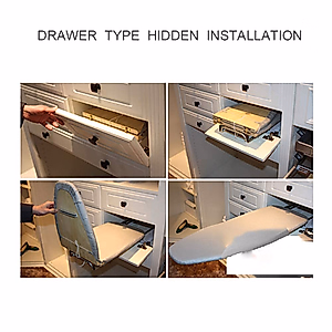 Hiding Ironing Board Foldable Ironing Station in Cabinet for Apartment & Small Room | Sturdy Folding Board, Easy-Release Lever 11.8 (W) x 5.5 (H) x Length 16.9 (L) White