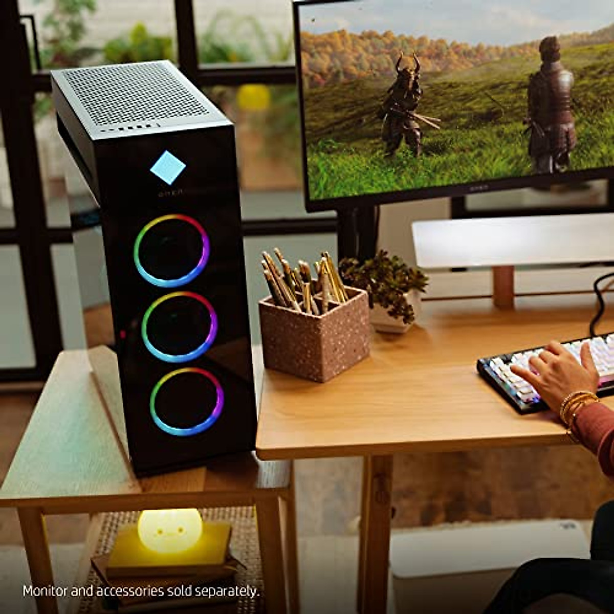 HP OMEN 45L Gaming Desktop, 13th Generation Intel Core i9-13900KF, 16 GB RAM, 1 TB Solid State Drive, NVIDIA GeForce RTX 4070 Ti Graphics, Windows 11 Home, GT22-1082 (2023)