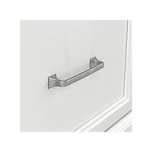 Bush Furniture Woodland 40W Shoe Storage Bench with Doors in White Ash | Footwear Organizer for Home Entryway, Mudroom, and Foyer