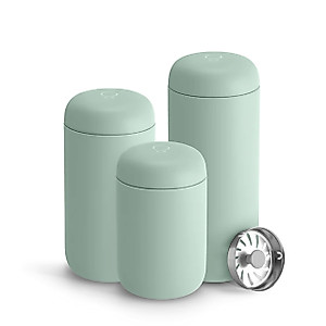 Fellow 12 oz Carter Move Travel Mug - Vacuum-Insulated Stainless Steel Travel Coffee Mug - Coffee Tumbler with Ceramic Interior and Splash Guard - Mint Chip