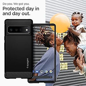 Spigen Rugged Armor Designed for Google Pixel 6 Pro Case (2021) - Matte Black
