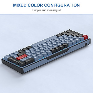 MageGee 60% Mechanical Gaming Keyboard, 68 Keys Compact Blue LED Backlit Gaming Keyboard, SKY68 Wired Ergonomic Mini Office Keyboard for Windows PC Gamer (Brown Switch, Black & Blue)