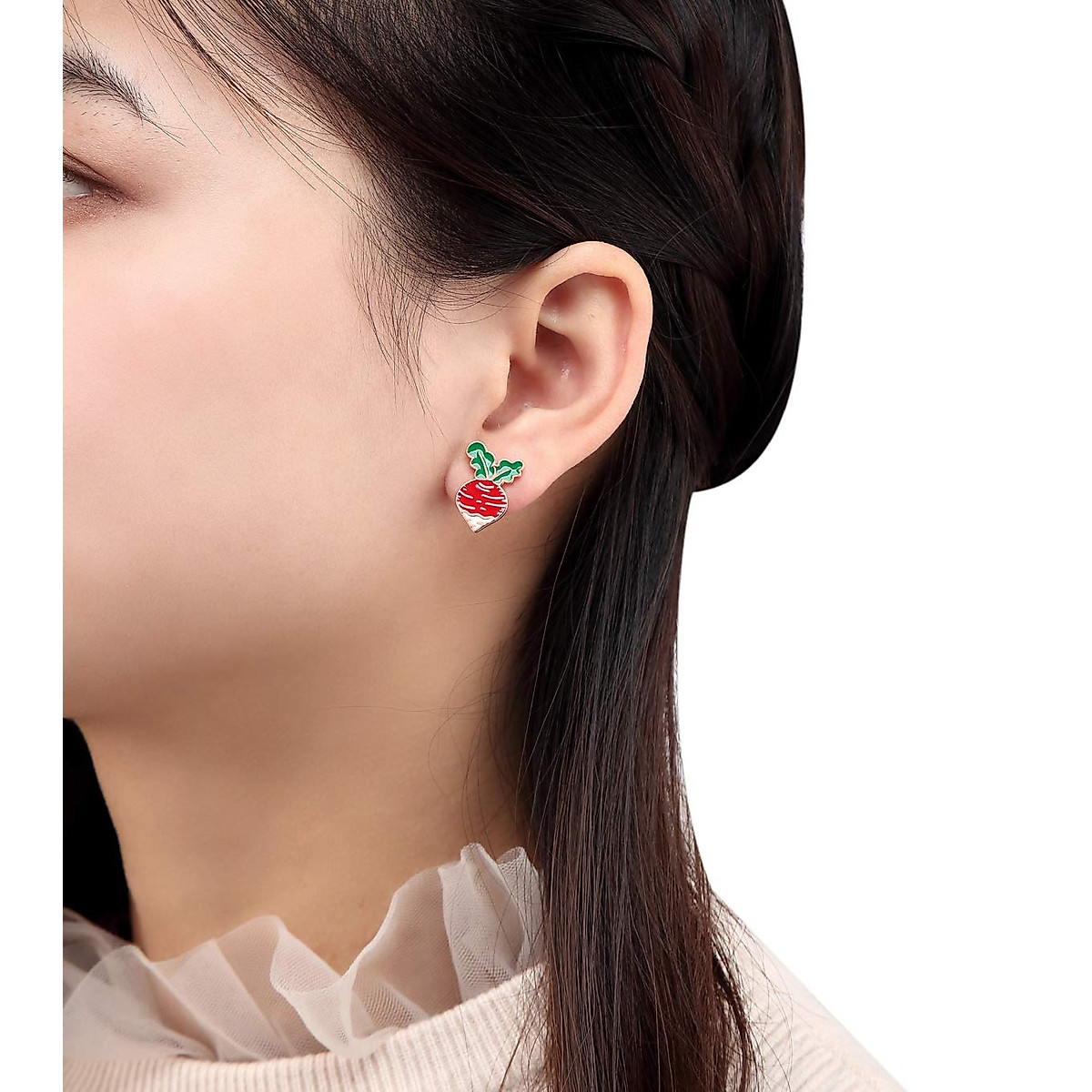 Fashion Cute Vegetable Fruits Pretty Radish Earrings for Women Summer Statement Jewelry - Perfect for Beach Holidays and Parties