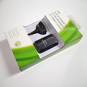 Cotchear 4800mAh Battery Pack + Charger Cable for Xbox 360 Controller Replacement Battery + Charger Cable for Xbox 360 Wireless Controller - Black