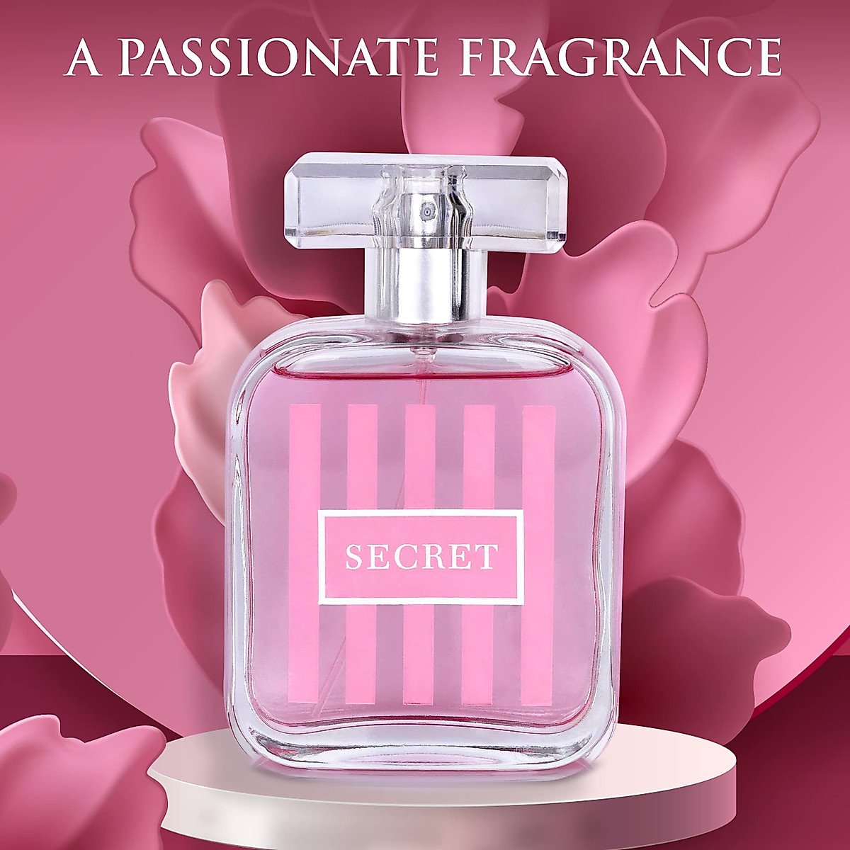 Secret Lady for Women - Combination of Fruity & Floral Notes with Pine Tree Base - Aromatic Fragrance for All Occasions - Great Gift Choice - Elegant 100 ml bottle with Shiny Suede Pouch