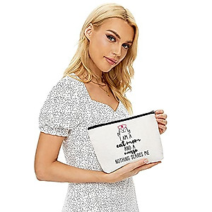 Mothers Day Birthday Gifts for Mom, Funny Gifts for Nurses, Cat Mom, Gifts for Cat Lovers for Nurse Women, Funny Cat Gifts Cat Lovers - I am Cat Mom And Nurse Nothing Scares Me - Nurse Makeup Bag 1