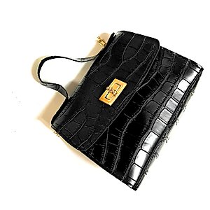 Luxury Handbags with Crossbody in premium PU Leather (Premium black)