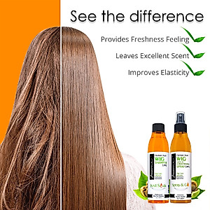 Awesome Human Hair Wig Shampoo & Conditioner, Premium set of 3, Promoting Silkiness, Shine & Freshness I Preventing Dryness (7 fl oz, 2.3 fl oz travel size)