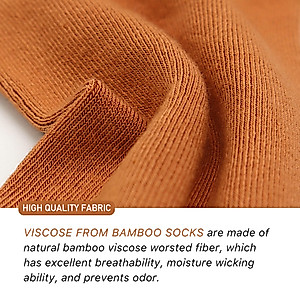 SERISIMPLE Women Thin Viscose Bamboo Socks Crew Lightweight Above Ankle Casual Dress Sock For Ladies Bootie Trouser 5 Pairs (Fall Colors, Large)