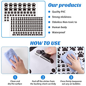 Epakh Dog Paw and Bone Print Stickers Removable Puppy Paw Wall Decals Decoration Animal Footprint Gifts for Dog Lover Bedroom Living Room(Dog Paw)