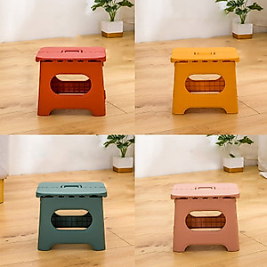 Enforose Folding Step Stool, Portable Strong Space Saving Plastic Footstool for Adults and Kids(Yellow)