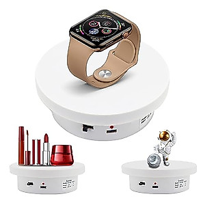 ComXim Rotating Display Stand Turntable 5.1in Diameter Load-bearing 11.02lb Type-C Power Supply for Photography Product, 3D Scanning, Display Shoes (13cm White)