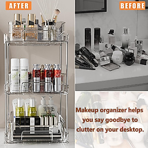PTBSZCWY Under Cabinet Organizer Bathroom Organizer and Storage,Under Sink Organizers 3 Tier Clear Organizer With Dividers Organizer Medicine Storage, Kitchen Cabinet Pantry Dividers Organizer