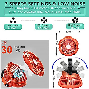 YEX-BUR Portable Camping Fan for Black & Decker, Rechargeable Personal Desk Tent Fan with Foldable Hook,Remote Control 4H Timer for Black & Decker 20V Li-ion Battery Cordless Fan for Camping, Office, Travel