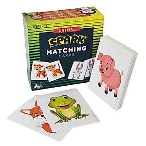 SPARK INNOVATIONS Animal Matching Cards, Kids Game, Memory Game with Animal Picture Cards, Toddler Games, Matching Game, Preschool Games