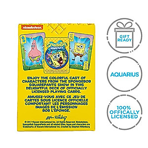 AQUARIUS SpongeBob Playing Cards - SpongeBob SquarePants Themed Deck of Cards for Your Favorite Card Games - Officially Licensed SpongeBob Merchandise & Collectibles