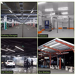 hykolity 8FT LED Vapor Tight Light, 65/75/90W Vapor Light Fixture, [4-lamp F32T8 Equiv.] 3000K/4000K/5000K CCT Selectable, 130lm/W, Waterproof Shop Light for Parking Carport Car Wash, 2 Pack