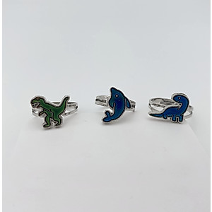 swqfzki 2 Pcs Dolphin Color Change Ring Adjustable Size Emotional Feeling Mood Ring for Girls Women