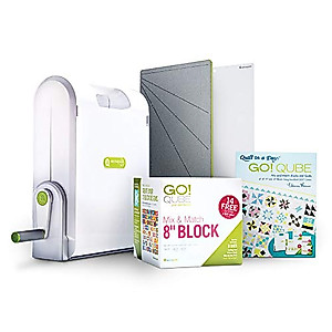 AccuQuilt Ready. Set. GO!® Ultimate Beginner Fabric Cutting System with Fabric Cutter, Mix and Match Die Block, and Cutting Mats for Quilting Projects, Original Handle