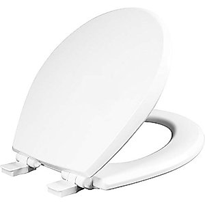 Mayfair 847SLOW 000 Kendall Slow-Close, Removable Enameled Wood Toilet Seat That Will Never Loosen, 1 Pack - ROUND - Premium Hinge, White