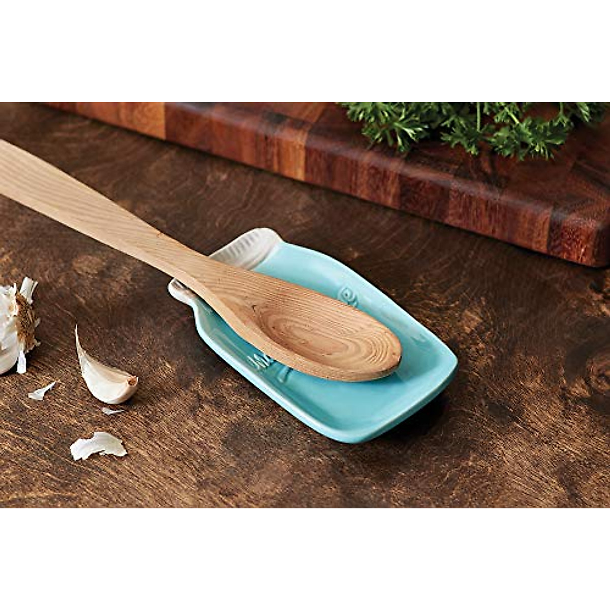 Fox Run Ceramic Mason Jar Spoon Rest, Blue