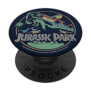 Jurassic Park Retro Circle Color Stripes PopSockets PopGrip: Swappable Grip for Phones & Tablets
