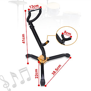 LOLUNUT Saxophone Stand, Foldable Alto/Tenor Sax Stand, Adjustable Metal Triangle Base Design