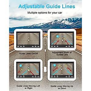 AHD 1080P RV Back Up Camera Systems for Truck, 7" IPS Monitor Vehicle Backup Cameras, IP69 Waterproof Rear View Camera IR Night Vision, Wire Reserve Camera for Van/Car/RV/Trailer/Camper