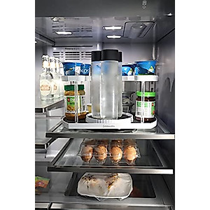 Stow-n-Spin Spice Rack Organizer for Cabinet 2 Tier Lazy Susan Organizer Holds 40 Spice Jars with Double Spinner on Bottom Spice Shelf for Kitchen Pantry Organization and Storage Made in USA