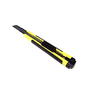 SDI-5414 Snap-off Utility Knife with 12 Set of Sk2+cr Blades, 9mm Rubber Grip Cutter for Right or Left Handed User