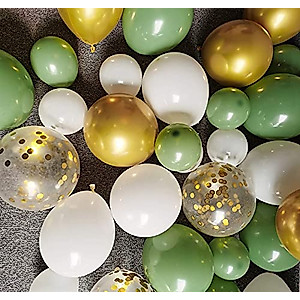 Oopat DIY Sage Green and White balloon Garland Arch Kit for Baby Shower Bridal Shower Wedding Birthday Hen Party Christmas Decoration (Sage Green)