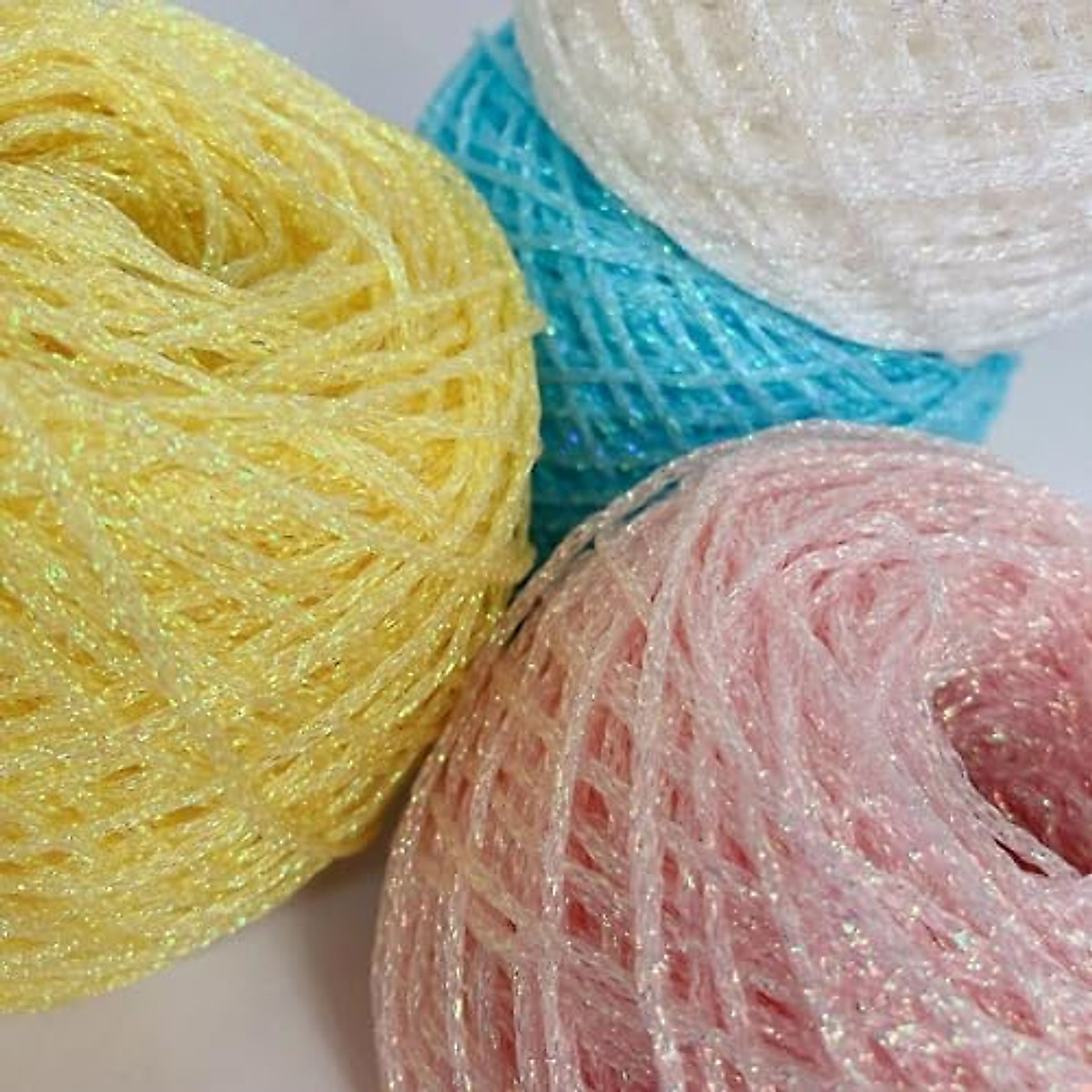 50G Crochet Yarn for Hand Knitting Doll Bags Metallic Cotton Thread Yarns DIY Crocheting Accessoris Gold Laser Lines (Color : Blue)