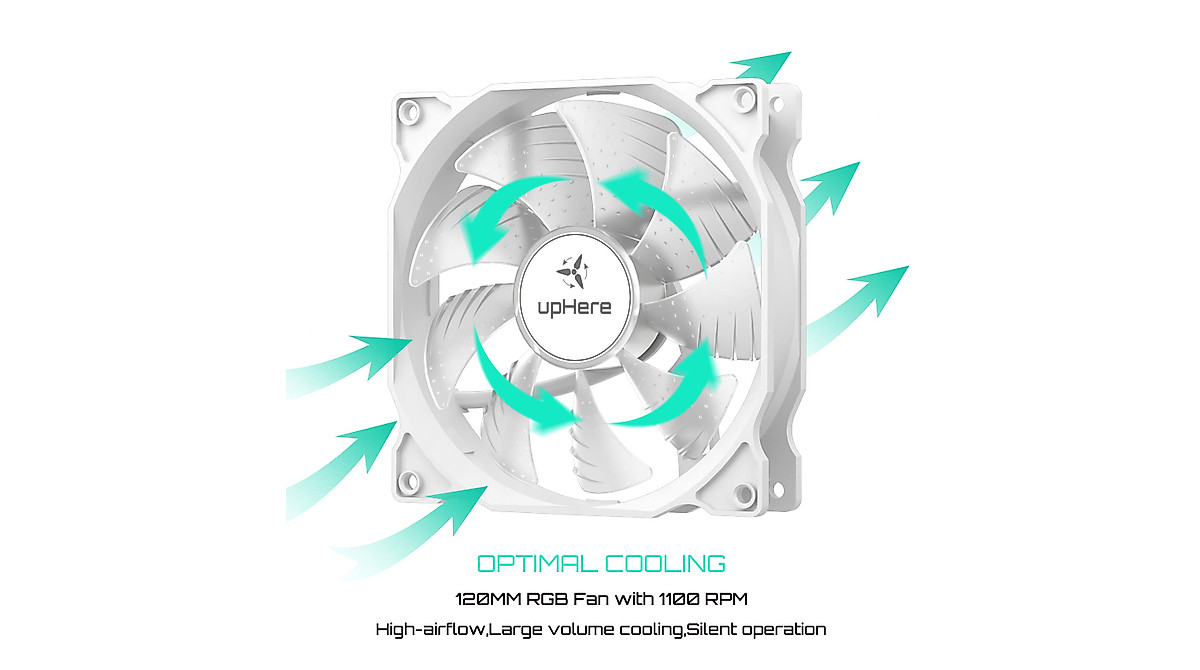 upHere 120mm RGB Case Fan - Quiet & High-Performance